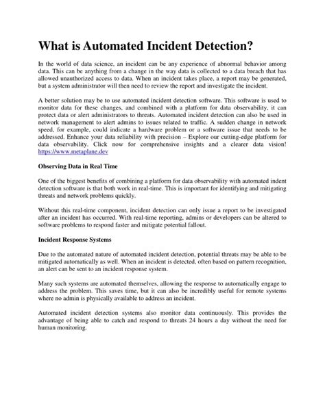 Ppt What Is Automated Incident Detection Powerpoint Presentation