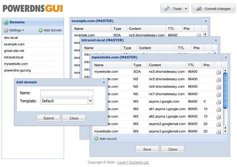 opensource dns gui interface filedesign informatik