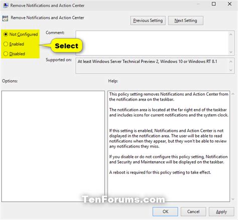 Enable Or Disable Action Center In Windows 10 Tutorials