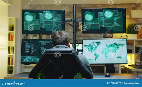 Happy Hacker Gets Access Granted After A Dangerous Cyber Attack Stock Video Video Of Criminal