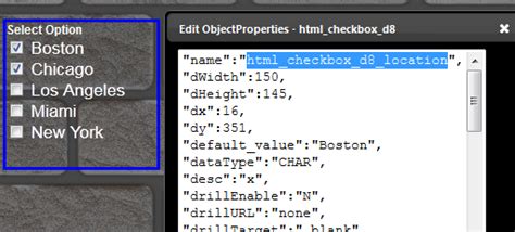 Create Dashboard Checkbox Control InfoCaptor BI