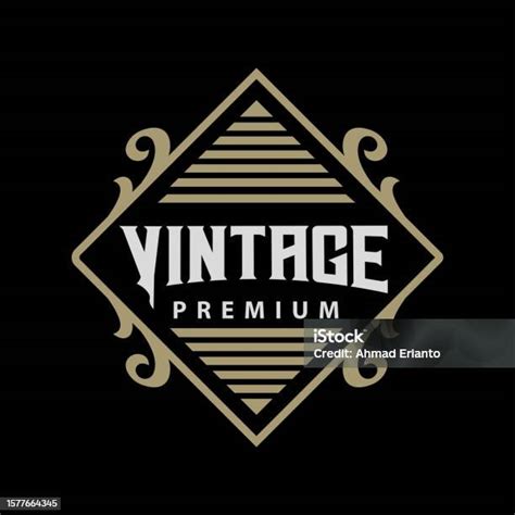 간단한 직사각형 로고 디자인 클래식 레트로 빈티지 스타일 배지 디자인 빈티지 액자 로고 빈티지 라벨 왕족에 대한 스톡 벡터 아트