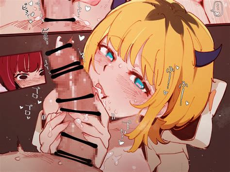 Rule 34 1boy 2girls After Ejaculation After Fellatio Arima Kana Bar Censor Blonde Hair Blue