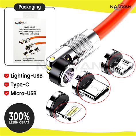 Jual Nanvan Nvn Kd In Kabel Data Charger Magnetic For Micro Usb Type C Iphone Fast Charging