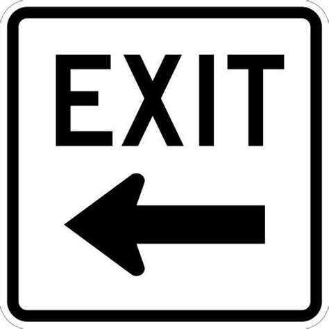Exit Parking Sign Black On White