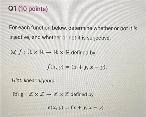 solved q1 10 points for each function below determine