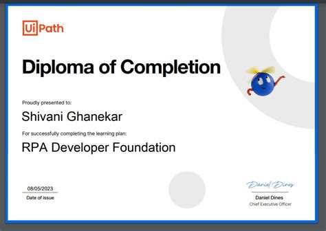 Shivani Ghanekar On Linkedin Uipath Rpa Rpadeveloper Diploma