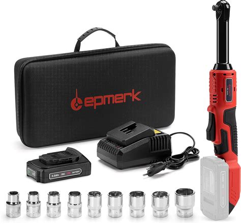 Amazon Com Lepmerk Cordless Electric Ratchet Set V Purchasable Battery Upgraded Ft