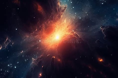 An Image Of An Exploding Star In Space Stock Illustration