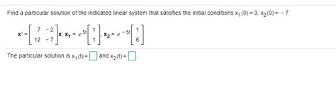 solved find a particular solution of the indicated linear