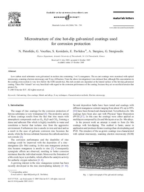 Pdf Microstructure Of Zinc Hot Dip Galvanized Coatings Used For Corrosion Protection