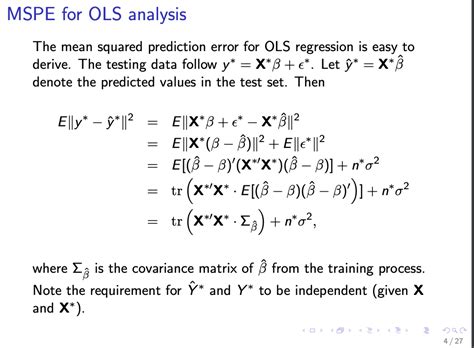 Regression When To Divide By N When Calculating Mean Squared Prediction Error Cross Validated