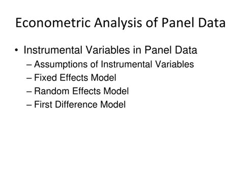 Ppt Econometric Analysis Of Panel Data Powerpoint Presentation Free