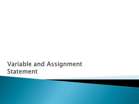 Topic 2 Expression Variable Assignment Statementpdf
