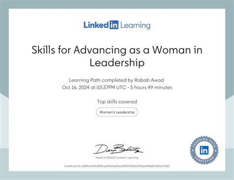 rabab awad on linkedin certificate of completion