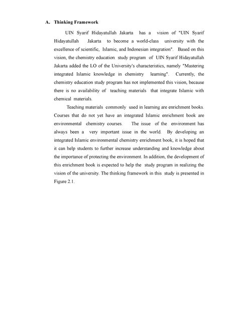 Thinking Framework A Thinking Framework Uin Syarif Hidayatullah