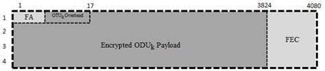 The Structure Of The Otn 10100 Gbs Frame With Encrypted Odu