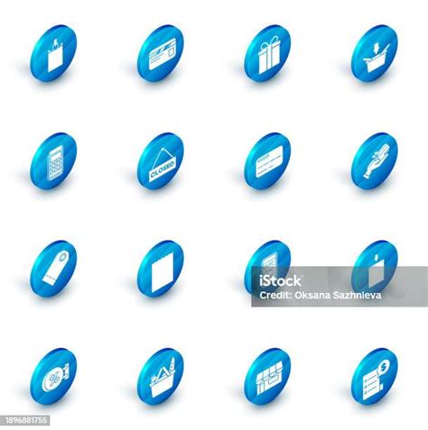 신용 카드 선물 상자 쇼핑 바구니 Pos 터미널 빈 라벨 템플릿 가격표 텍스트 닫힘 인간의 손 보유 신용 및 아이콘이있는 교수형 기호를 설정합니다 벡터 3차원 형태에 대한