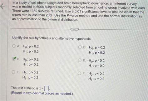 solved part 1 need help finding test statistic and