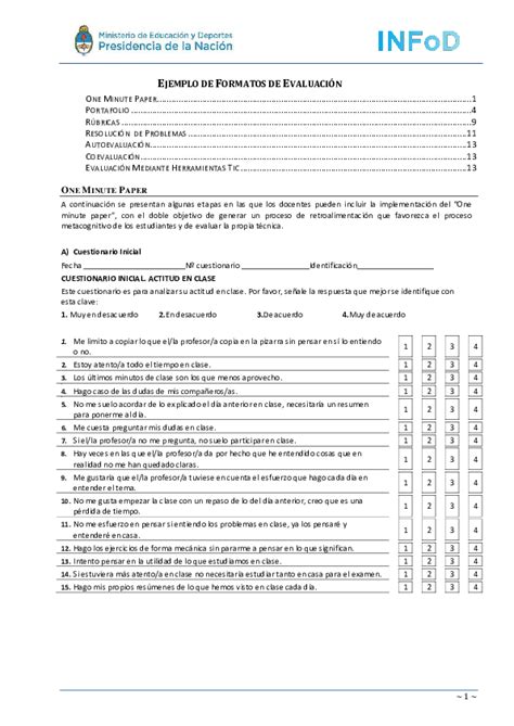 Pdf Ejemplo De Formatos De EvaluaciÓn