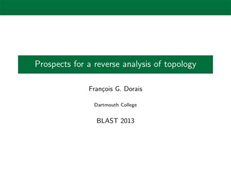 Ppt Prospects For A Reverse Analysis Of Topology Fran Cois G Ppt Prospects For A Reverse Analysis Of Topology Fran Cois G