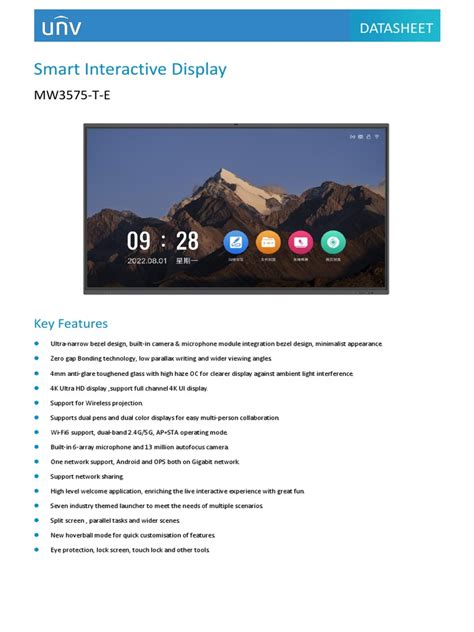 20230515 1880718 Unv 【datasheet】mw3575 T E Smart Interactive