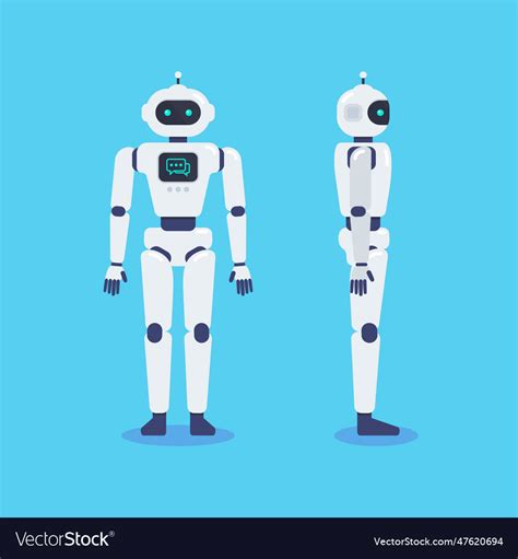 Front And Side Of Android Robot Cyborg Technology Vector Image