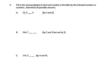 solved fill in the missing digit s so that each number is divisible