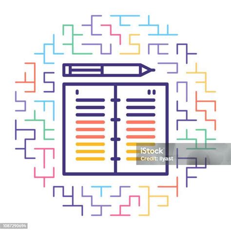 Structured Notes Vector Line Icon Illustration Stock Illustration