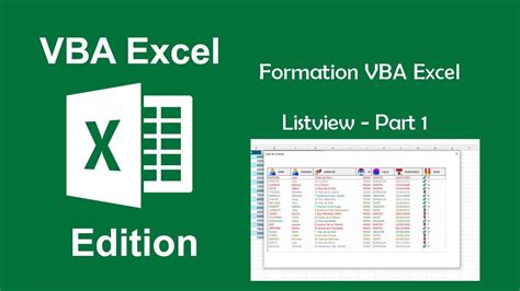 Formation Vba Excel Le Contrôle Listview Part1 Youtube
