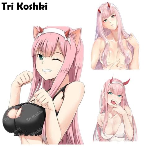 Наклейка на бампер автомобиля Три кошки Kcs173 аниме сексуальный милый во франксе Zero Two