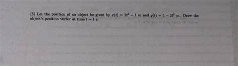 Solved 5 Let The Position Of An Object Be Given By