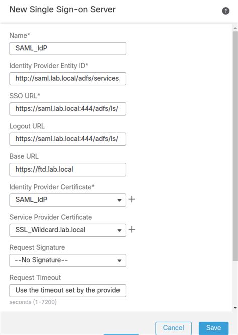 Saml Authentication Configuration On Ftd Managed Via Fmc Cisco Community