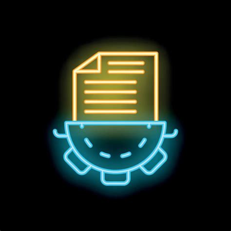 Neon Icon Of Document Being Processed By Machine Learning Algorithm 52773850 Vector Art At Vecteezy