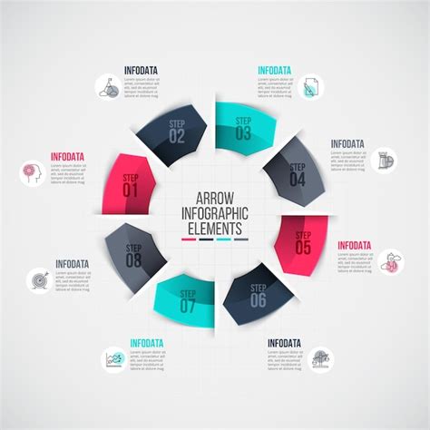 Premium Vector Cycle Arrow Diagram With 8 Options Or Steps Slide For