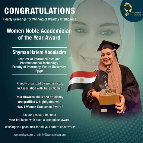 Shymaa Hatem Abdelazim Has Won Women Noble Academician Of The Year Award