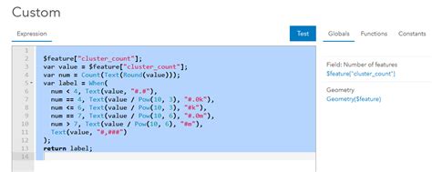 solved customize the number of features label text for esri