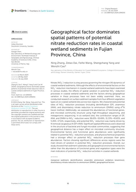 Pdf Geographical Factor Dominates Spatial Patterns Of Potential Nitrate Reduction Rates In
