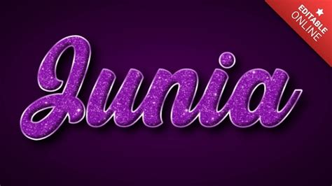 Junia Purple Glitter Text Effect Generator