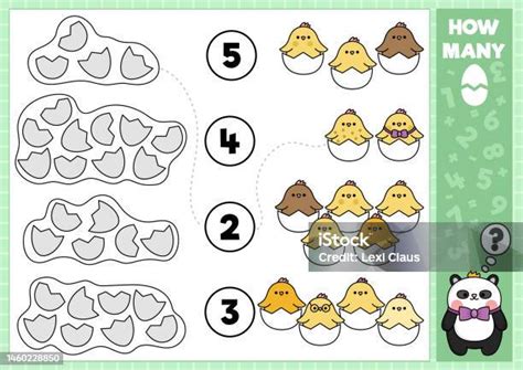 귀여운 귀여운 귀여운 부화 병아리와 달걀 껍질이 있는 부활절 매칭 게임 미취학 아동을 위한 봄 방학 수학 활동 만화 닭 새가 있는 교육용 인쇄 가능한 계산 워크시트 0명에