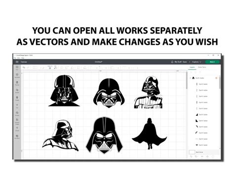 Darth Vader Star Wars SVG DXF Eps Cut File For Cricut And Etsy