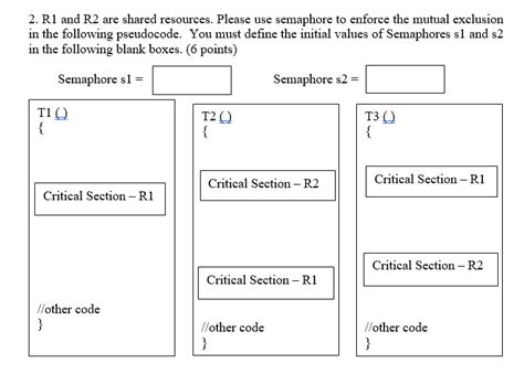 solved 2 r1 and r2 are shared resources please use