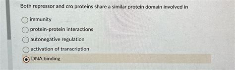 Both Repressor And Cro Proteins Share A Similar Protein Domain Involved