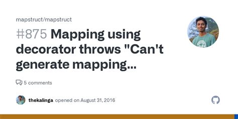 Mapping Using Decorator Throws Can T Generate Mapping Method From Non Iterable Type To Iterable