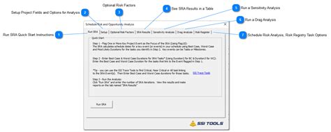 Sra Sensitivity Analysis Tools