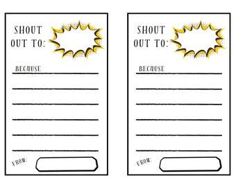 Shout Out Cards Promote Kindness Students, Teachers, Admin Staff, Employees 40 Pack - Etsy