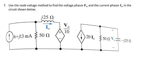 solved 7 use the node voltage method to find the voltage