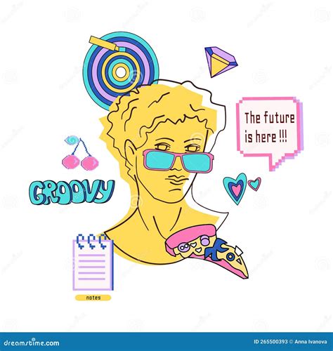 Y K And Old Pc Aesthetic Greek Statue Head Fun Print With Ancient