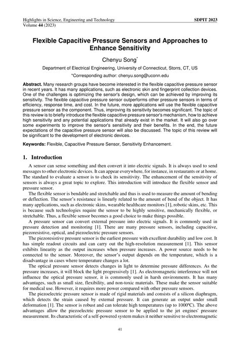 Pdf Flexible Capacitive Pressure Sensors And Approaches To Enhance