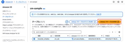 アップデート Amazon S3 Tables が S3 コンソール経由でamazon Athena を使用して テーブルを作成できるよう